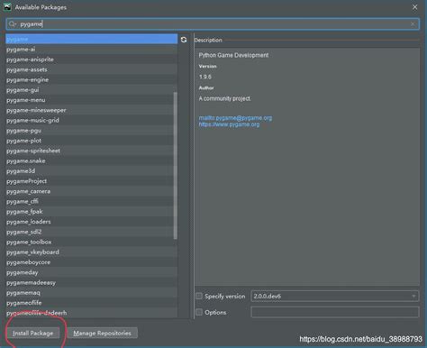 运行import Pygame时报错modulenotfounderror No Module Named Pygameimport