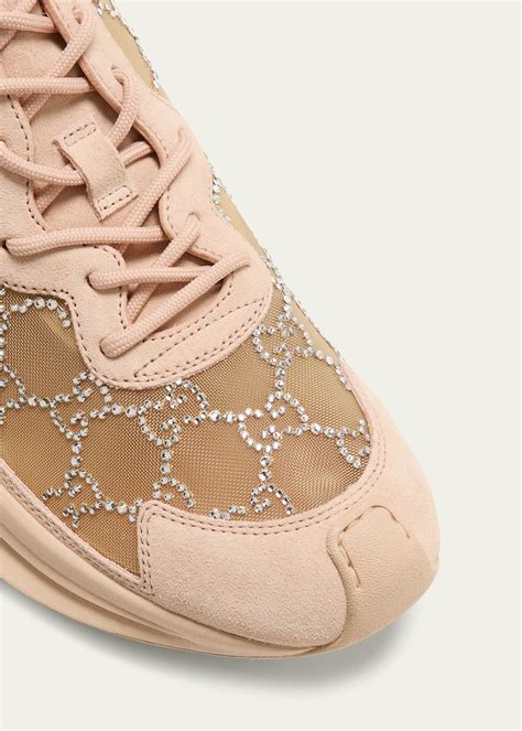 Gucci Gg Crystal Mesh Runner Sneakers Bergdorf Goodman