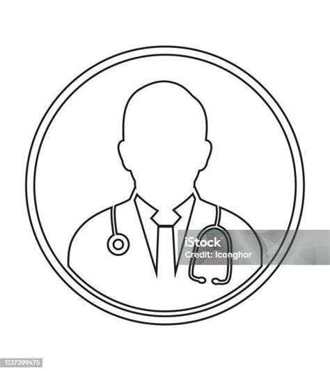 남성 의사 프로필 라인 아이콘입니다 편집 가능한 벡터 Eps 간호사에 대한 스톡 벡터 아트 및 기타 이미지 간호사 건강