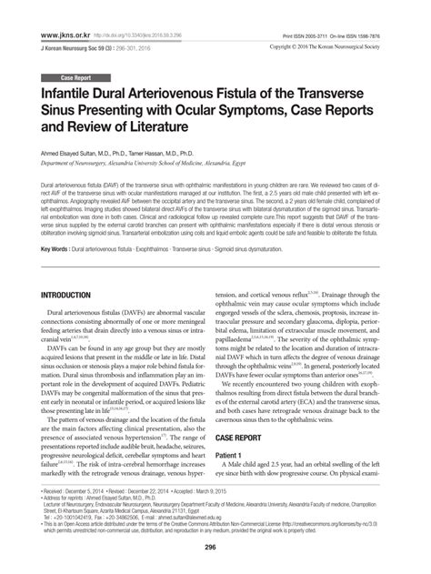 Pdf Infantile Dural Arteriovenous Fistula Of The Transverse Sinus