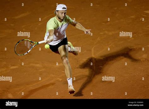 Alexandre Muller Of France Returns The Ball To Argentinas Francisco