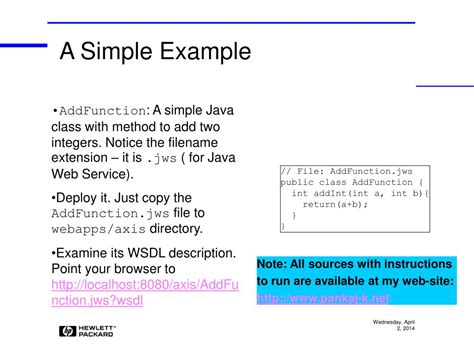 ppt web services with jax rpc and apache axis powerpoint presentation