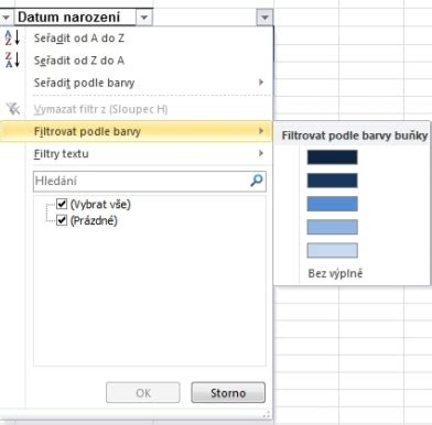 Filtry Excel Kolen Konzultace
