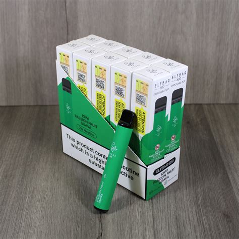Elf Bar 600 Disposable Vape Bar Kiwi Passionfruit Guava 10 Pack