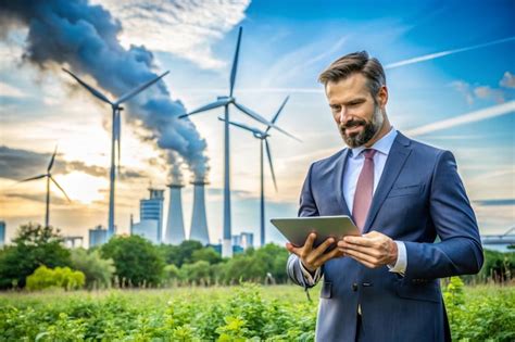 Empresario Toca Reducir Las Emisiones De Co2 Dióxido De Carbono Para