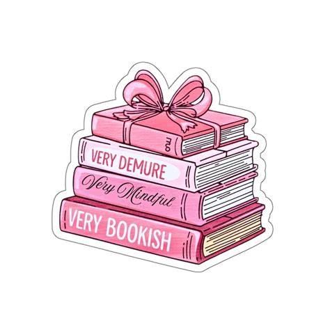 Very Demure Book Stack Sticker Bookish Kindle Reader T Etsy Sticker Book Sticker Design