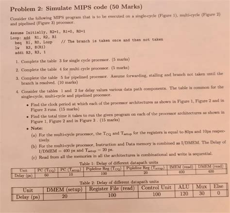 solved problem 2 simulate mips code 50 marks consider the