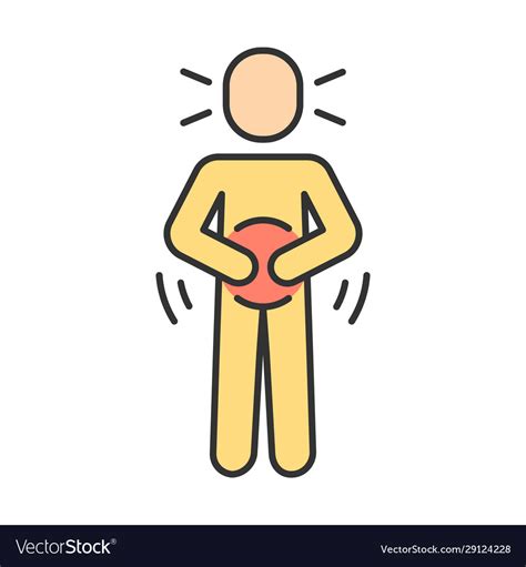 Abdominal Pain Color Icon Royalty Free Vector Image