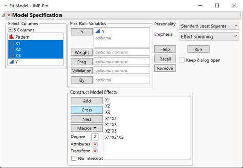 Solved Re Design Of Experiment Not Giving 3rd Interaction In Jmp