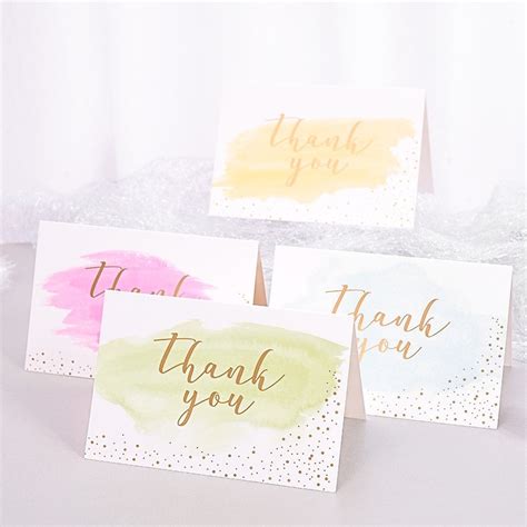 lot de 24 cartes de remerciement Thank you pliées avec enveloppe