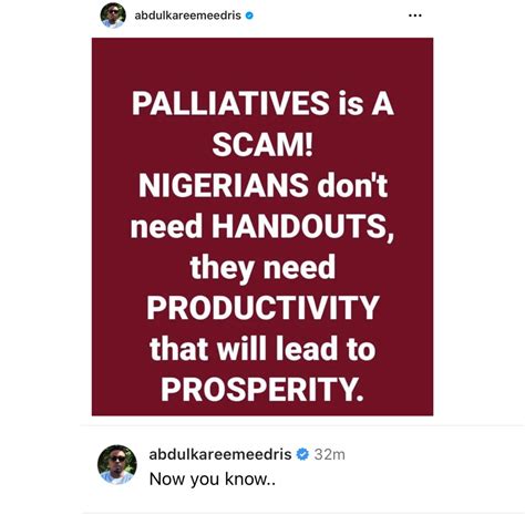 Palliatives Is A Scam Singer Eedris Abdulkareem Says