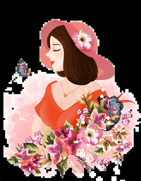 淘宝天猫京东38妇女节女神节女王节她的节 活动透明元素 透明免扣png 花瓣网