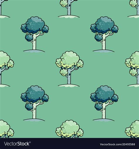 Trees Seamless Pattern Royalty Free Vector Image