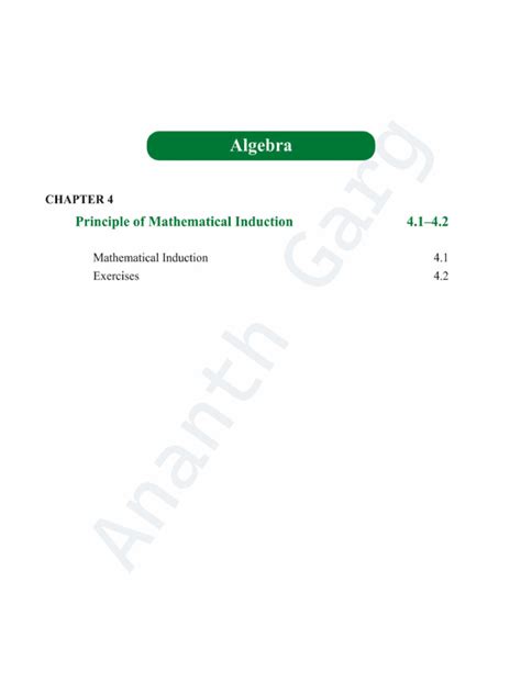 Principle Of Mathematical Induction Chapter Pdf