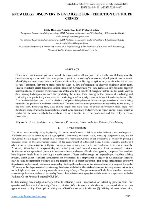 Pdf Knowledge Discovery In Databases For Prediction Of Future Crimes