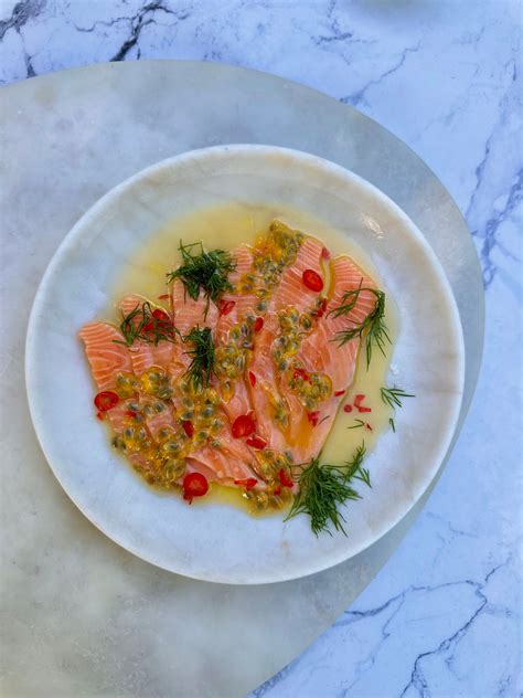Beautiful Passionfruit Salmon Crudo Miss Pollys Kitchen