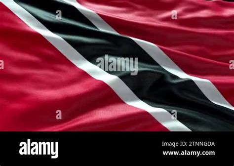 4k Render Trinidad And Tobago Flag Video Waving In Wind Trinidad And