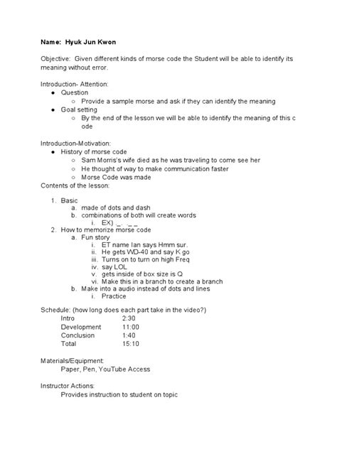 Morse Code Lesson Plan Pdf