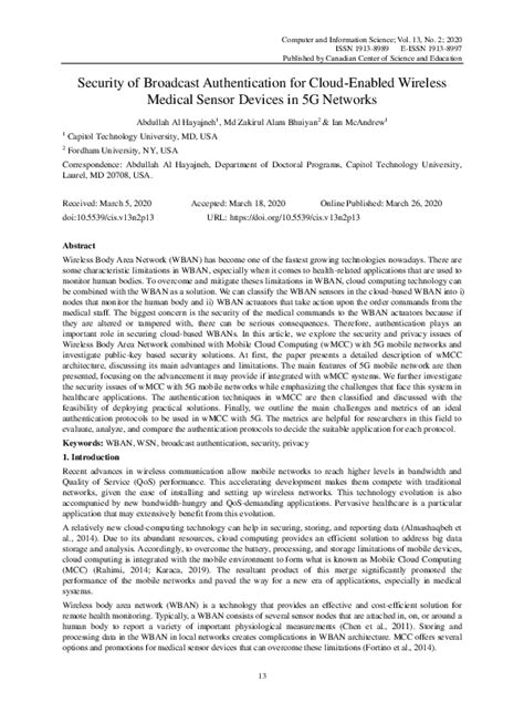 pdf security of broadcast authentication for cloud enabled wireless