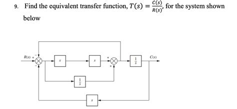 Solved 9 Find The Equivalent Transfer Function Chegg