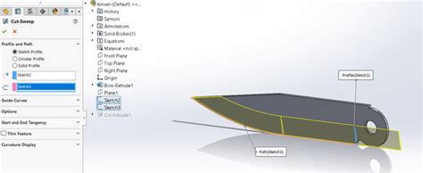 Why Is It Extending My Cut Sweep In Both Directions When There Is Only A Path Going The Other