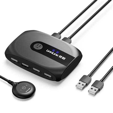 Ünnlink Usb Switch Selector Kef16 2 Computers Sharing 4 Usb 2 0 Devices Kvm Switcher Hub Adapter