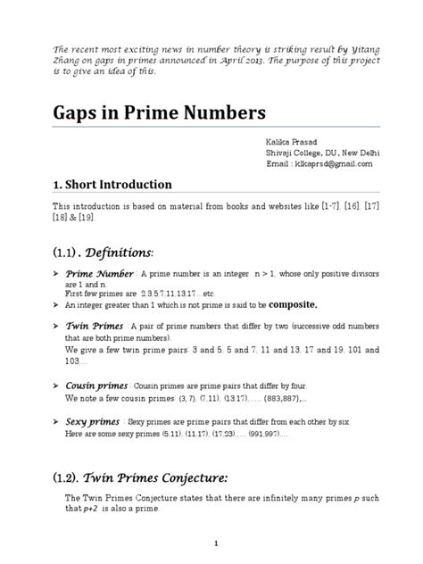 Gaps In Prime No S 2013 Pdf Prime Number Numbers