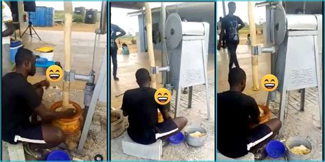 Video Of Ghanaian Made Fufu Pounding Machine Goes Viral On Social Media Yencomgh
