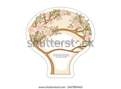Tree Branch Flowers Border Frame Template Stock Vector Royalty Free Shutterstock