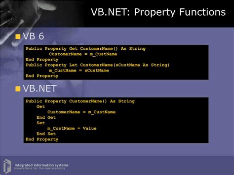 PPT Introduction To Visual Studio NET Integrated Information Systems