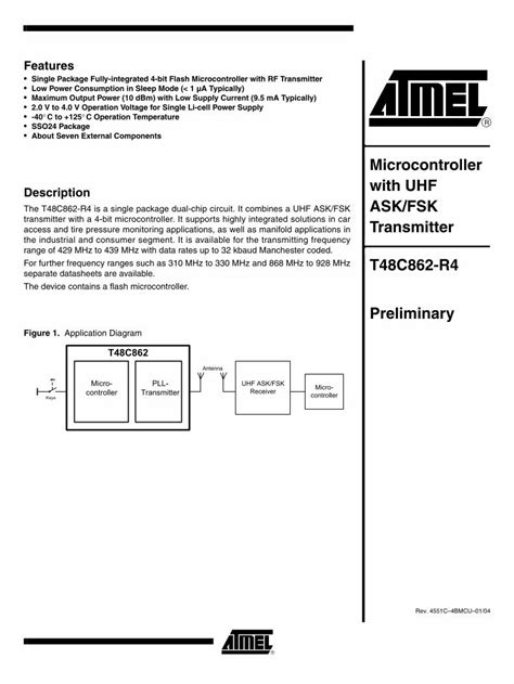 pdf microcontroller description with uhf digi key sheets atmel pdfs