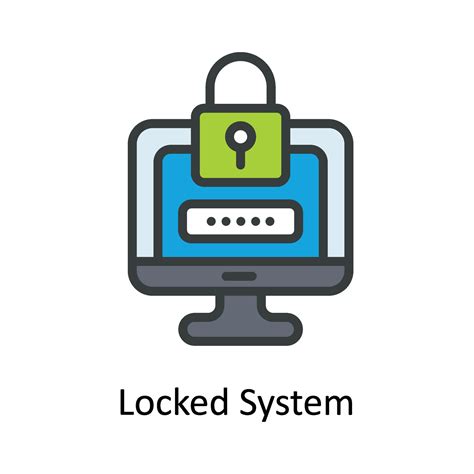 Locked System Vector Fill Outline Icon Design Illustration Cyber Security Symbol On White