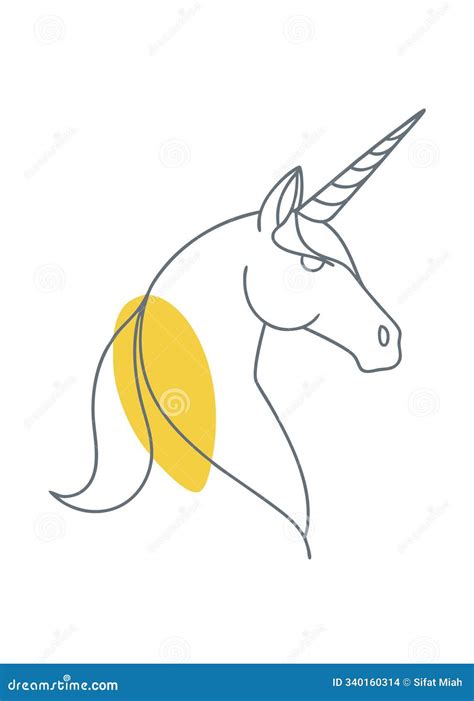 Unicorn Abstract Continuous Line Art Design On White Background Stock Vector Illustration Of