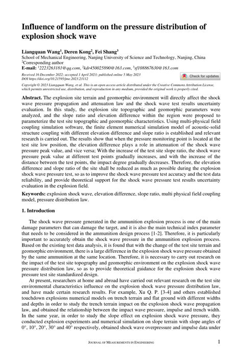 Pdf Influence Of Landform On The Pressure Distribution Of Explosion