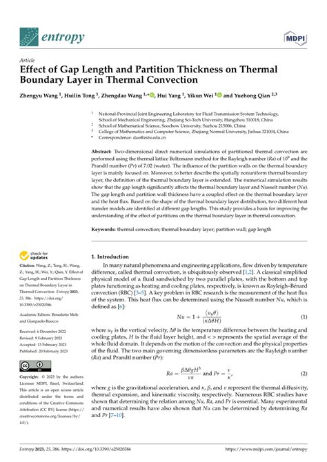 Pdf Effect Of Gap Length And Partition Thickness On Thermal Boundary