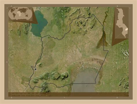 Machinga Malawi Low Res Satellite Major Cities Stock Illustration