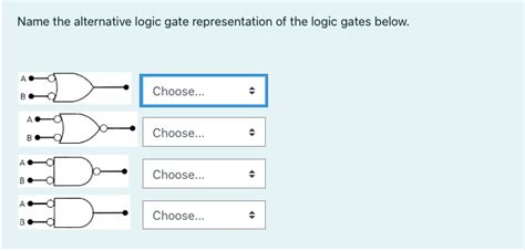 Solved Name The Alternative Logic Gate Representation Of The Chegg Com