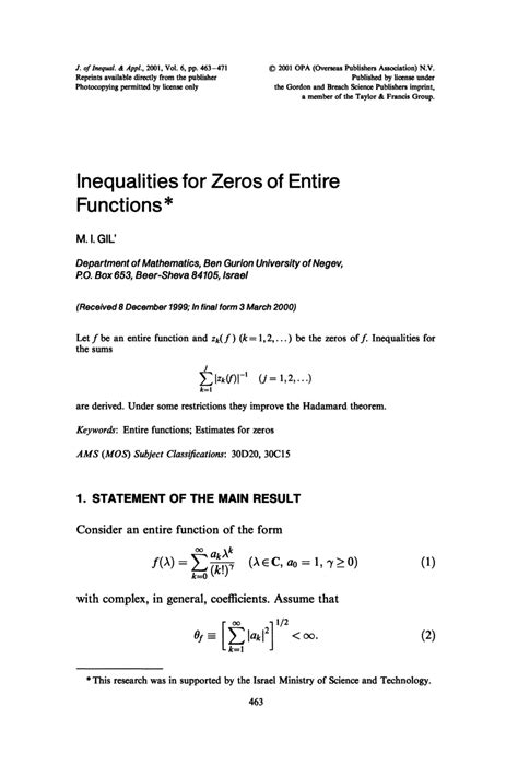 pdf inequalities for zeros of entire functions
