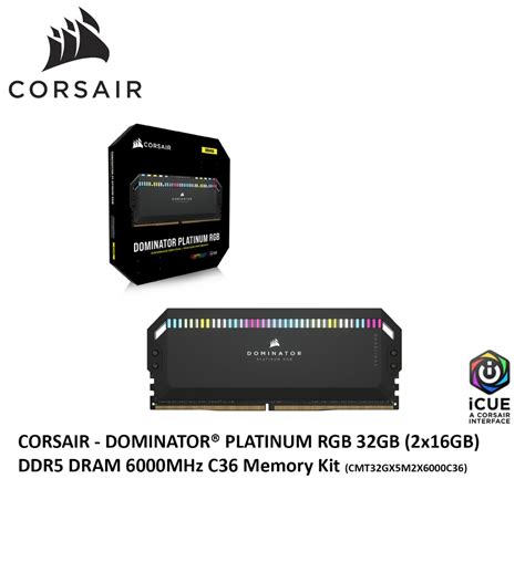 Corsair Dominator Platinum Rgb Ddr5 Dram Memory Kit 6000mhz