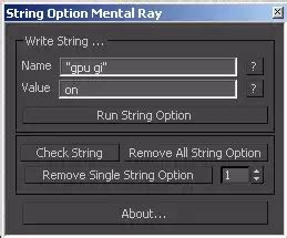 String Option Mental Ray ScriptSpot