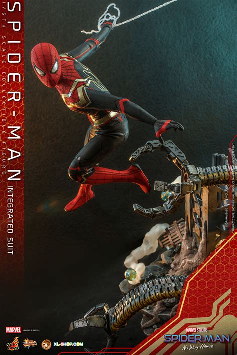 Hot Toys MMS Spider Man No Way Home Th Scale Spider Man Integrated Suit