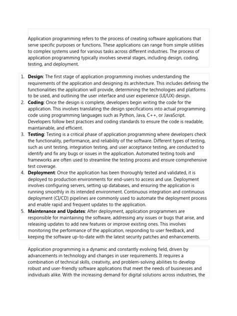 Application Programming Pdf Software Testing Computer Programming