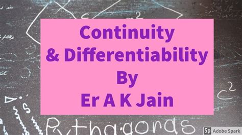 Continuity And Differentiability 02 Class Xii Iit Jee Mathematics