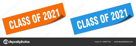 Class 2021 Paper Peeler Sign Set Class 2021 Sticker Stock Vector By