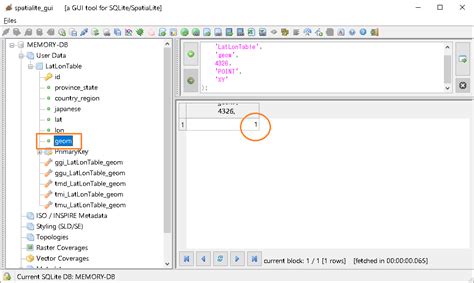 sqlite3のdbにgeometry型のカラムを追加してqgisで使ってみる front