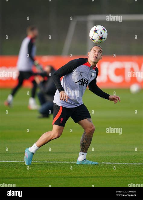 Liverpools Kostas Tsimikas During A Training Session At The Axa