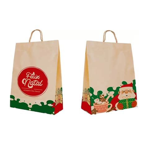 10 Sacola De Papel P Natal Grande Chocotone Panetone 500 Gr Shopee