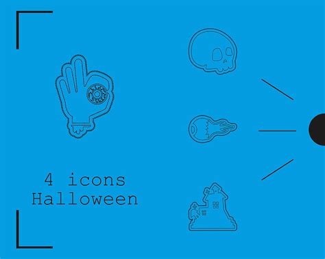 얇은 선 스타일 벡터에서 4 할로윈 아이콘 모음 Ai Eps Uidownload