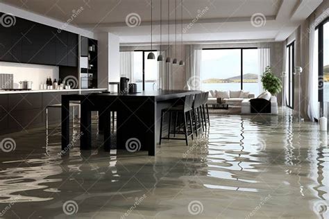 Household Disaster Kitchen Flooding From A Broken Pipe Showing
