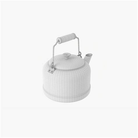 Old Metal Kettle 3d Model Download Tableware On